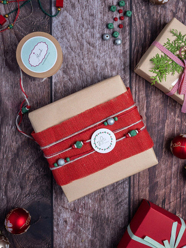 Colored Paper Twine with Beads - Meraki Wraps