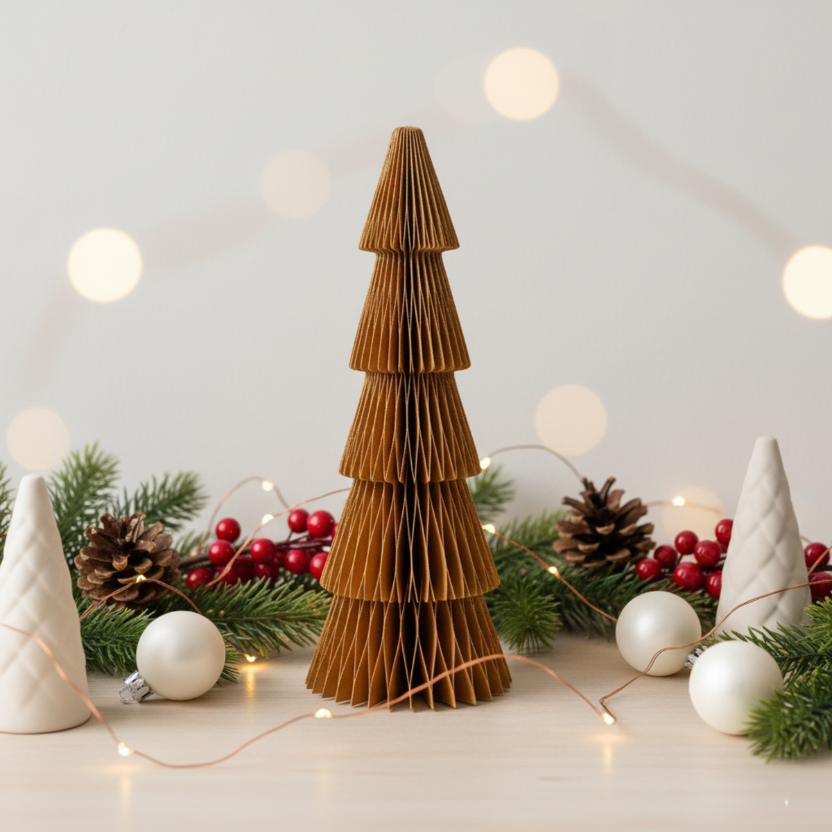 Antique Gold Christmas Tree With Gold Glitter Edging – Meraki Wraps
